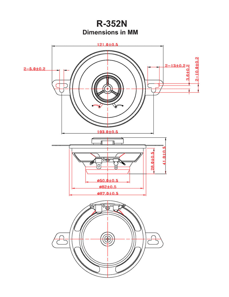 3.5-Inch Ultra-thin Dodge Mirada Dash Replacement Speakers – Hi Tech ...