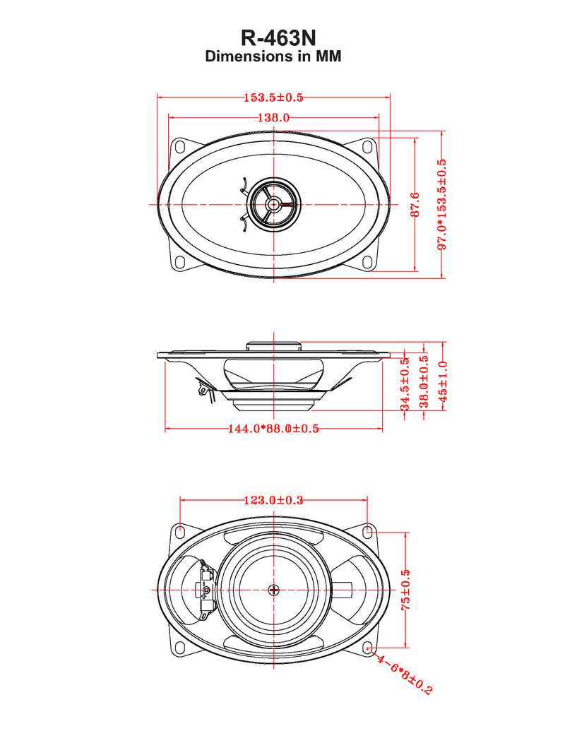 4x6-Inch Ultra-thin Replacement Speakers – Hi Tech Classics